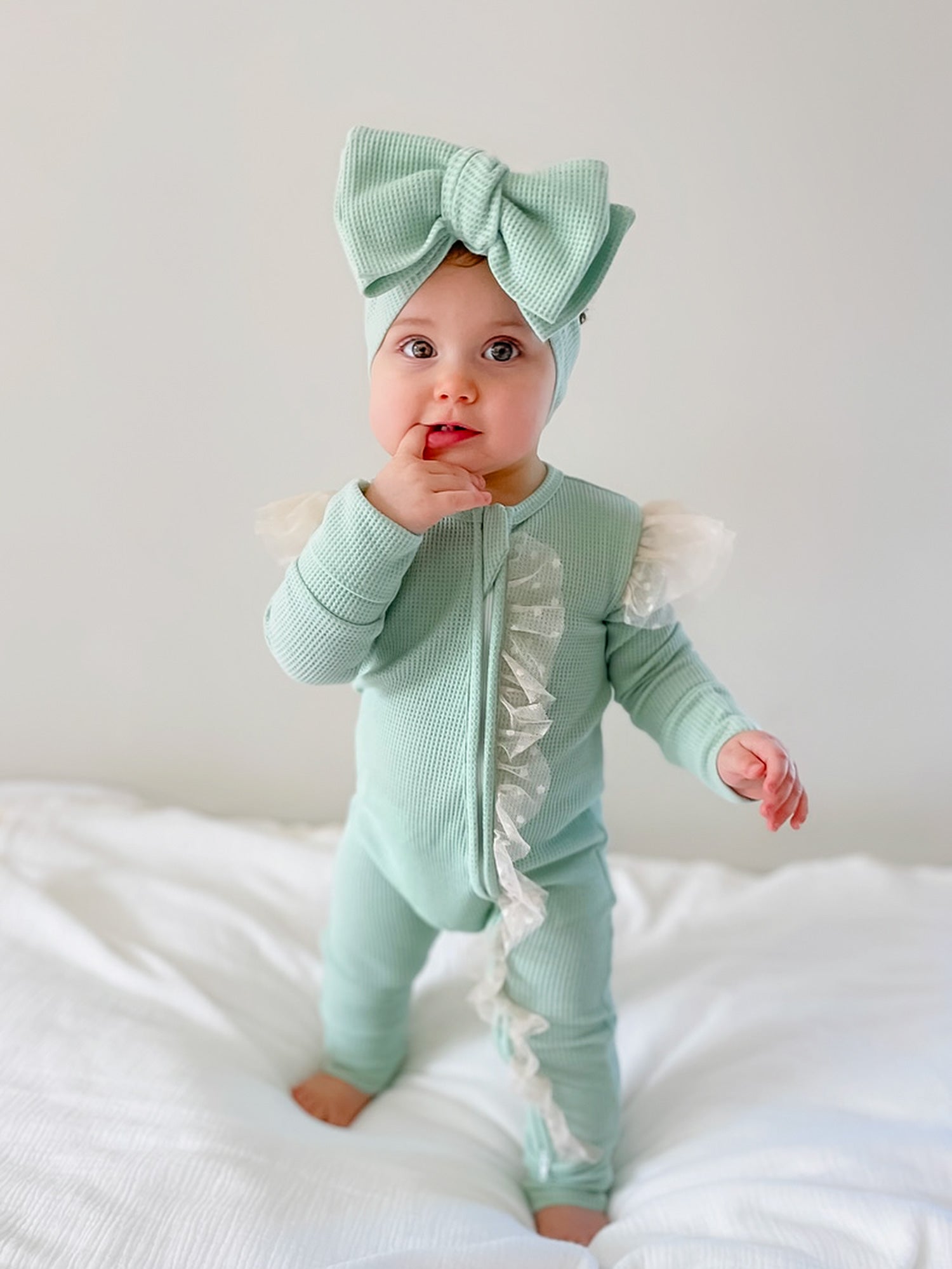 Baby Jumpsuit - You Are Mine Zip One Piece - Mint Green – Before & Ever