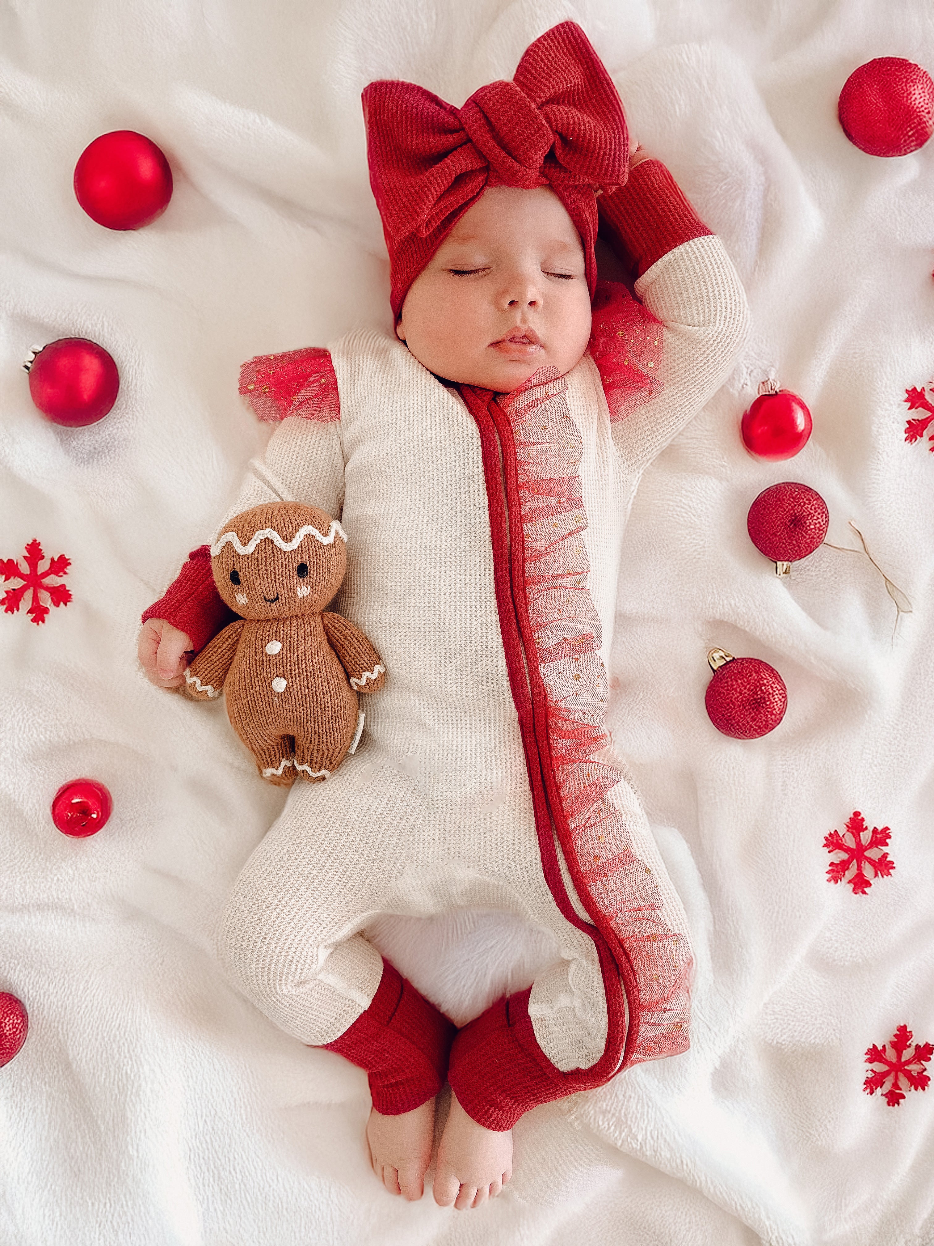 All I Wish White Red Onesie