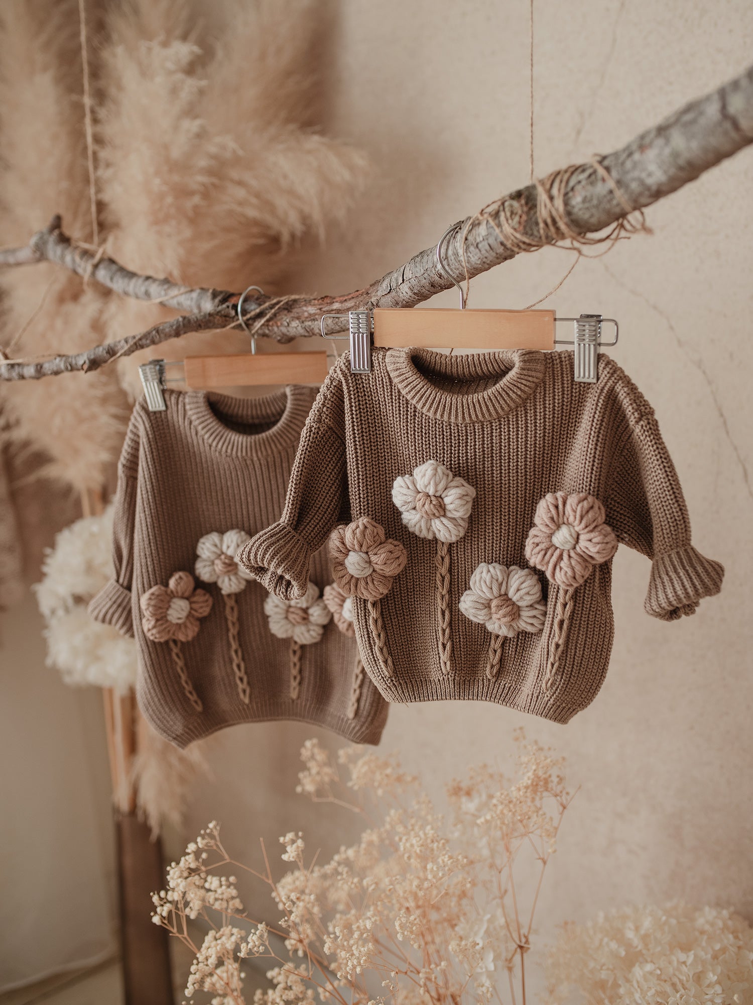 Before & Ever Handmade Flower Baby Knit Sweater, Cotton Infant Jumper ...