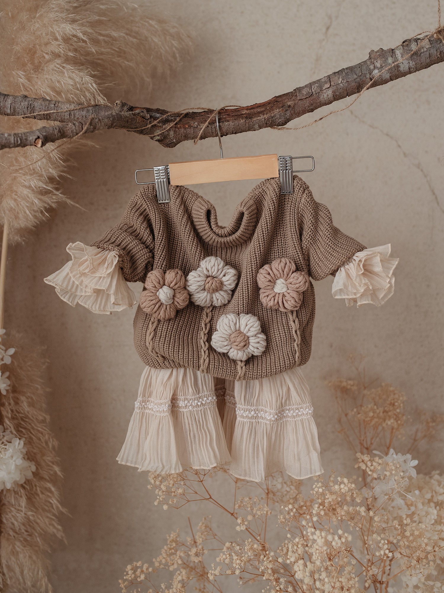 Before & Ever Handmade Flower Baby Knit Sweater, Cotton Infant Jumper ...