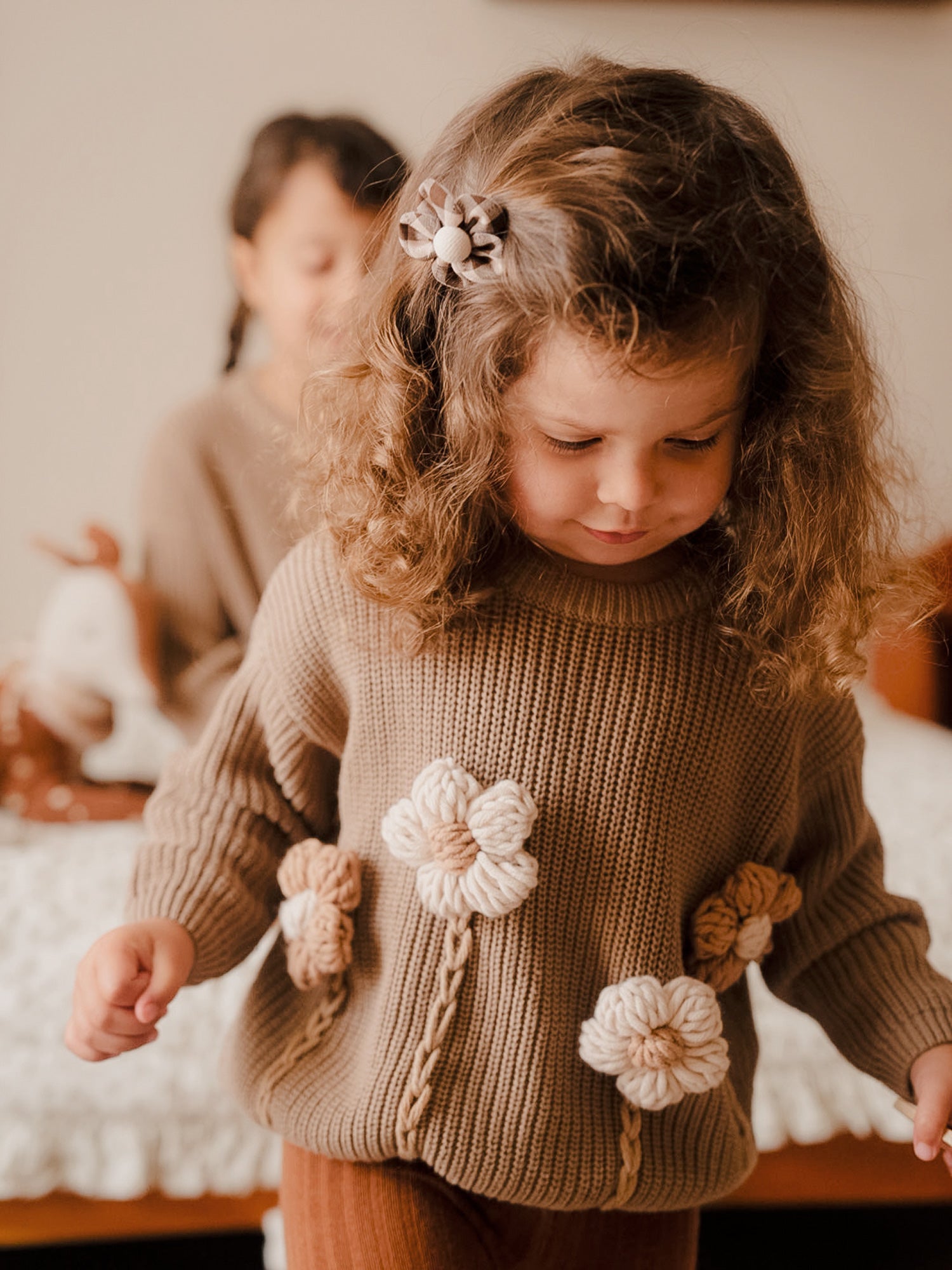 Before & Ever Handmade Flower Baby Knit Sweater, Cotton Infant Jumper ...