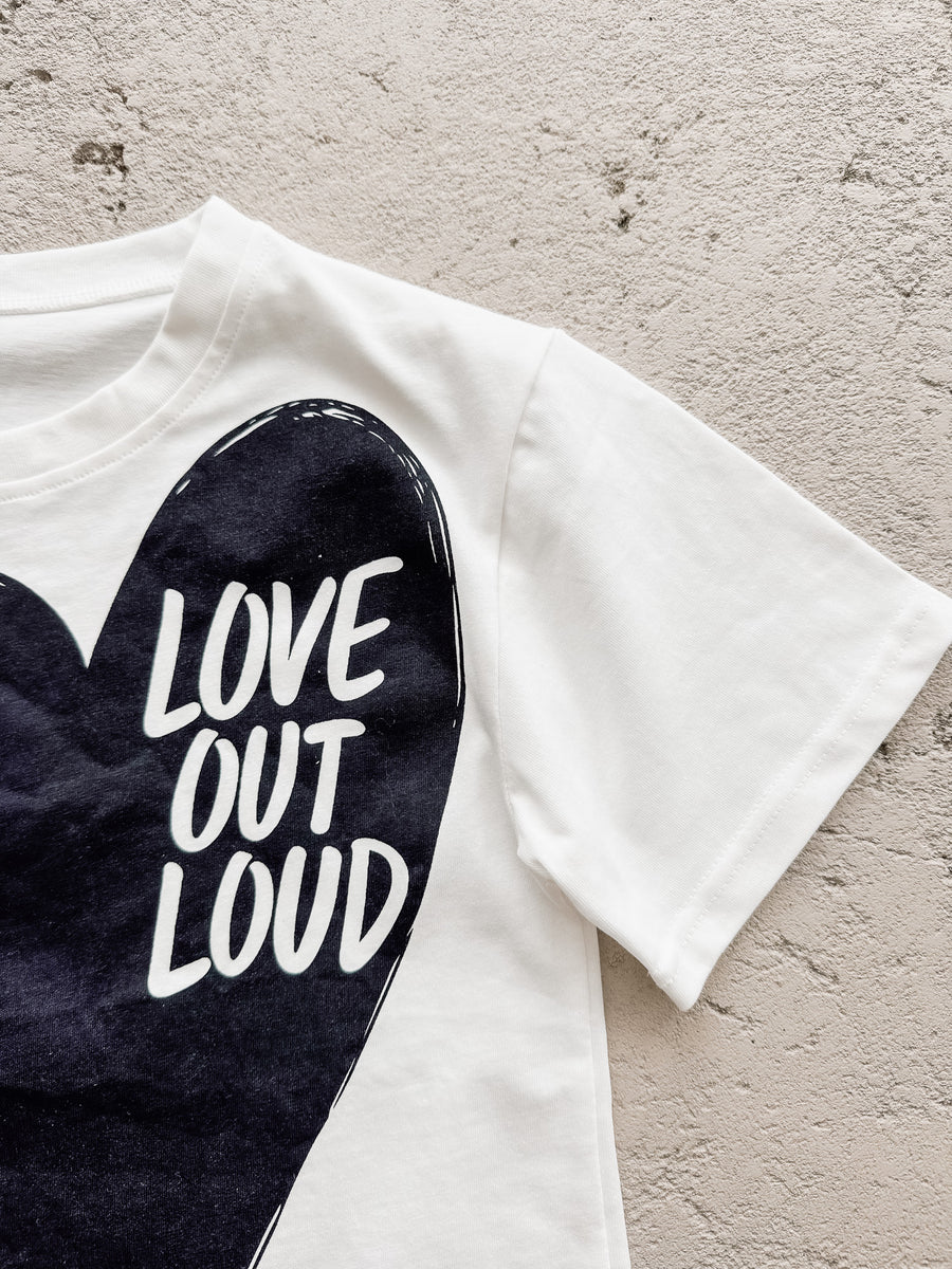 Love Out Loud Tee – Unisex Adult - White – Before & Ever