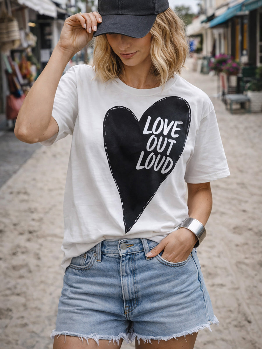 Love Out Loud Tee – Unisex Adult - White – Before & Ever